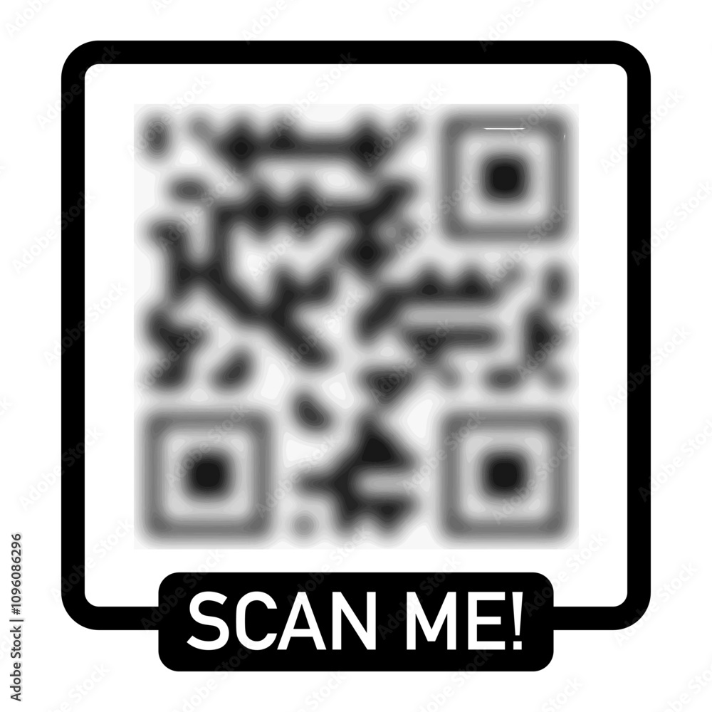 QR code scan icon black color for mobile app and payment vector Stock ...