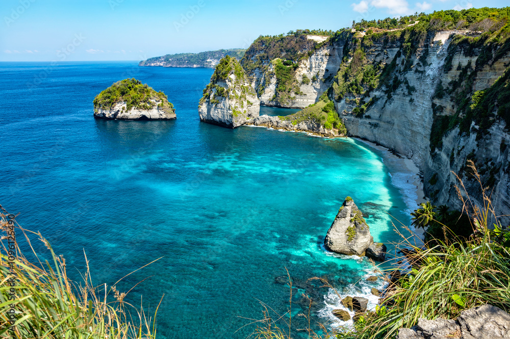 Cliffs at Diamand Beach, Island Nusa Penida, Indonesia, Southeast Asia ...