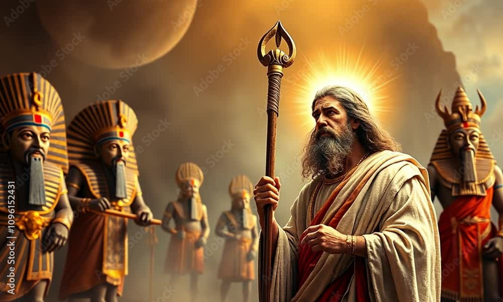 God of ancient Egypt. The ancient Egyptian god and Prophet Musa enter ...