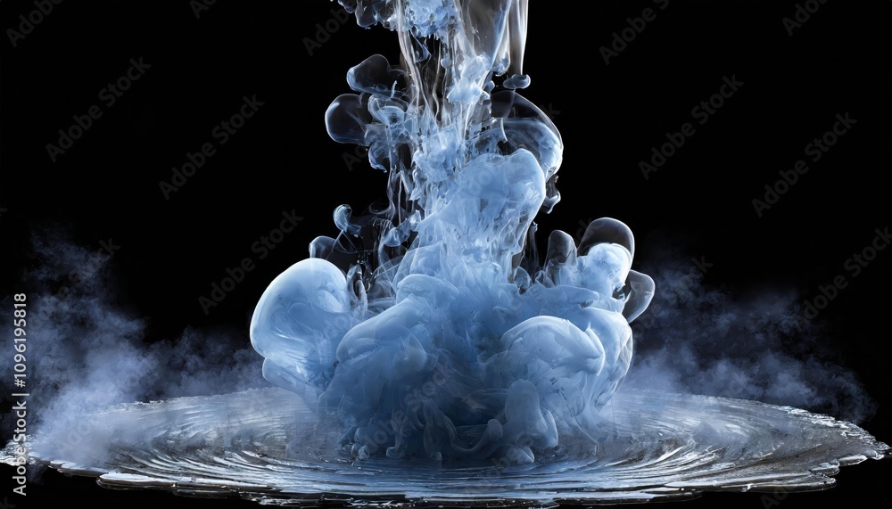 Dripping Liquid Smoke Captured in a Frozen Abstract Futuristic D ...