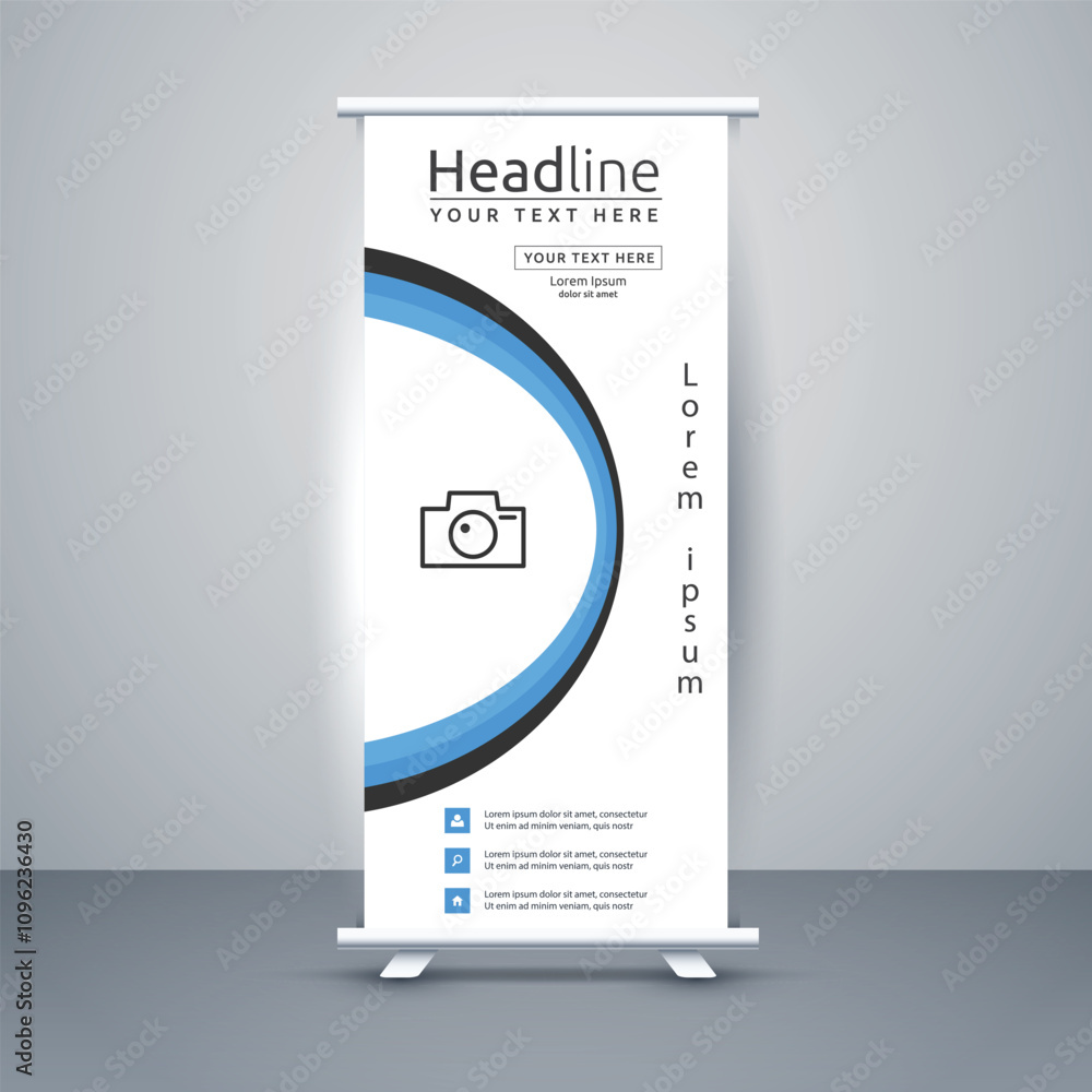 Retractable x stand banner pull popup banner template with a ...