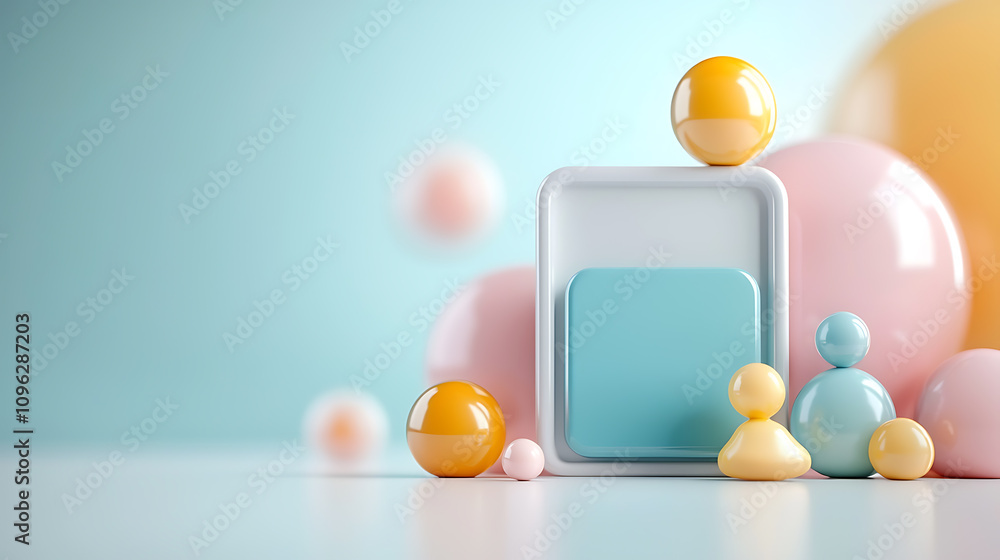 Colorful application of shapes in modern design studio setting graphic ...