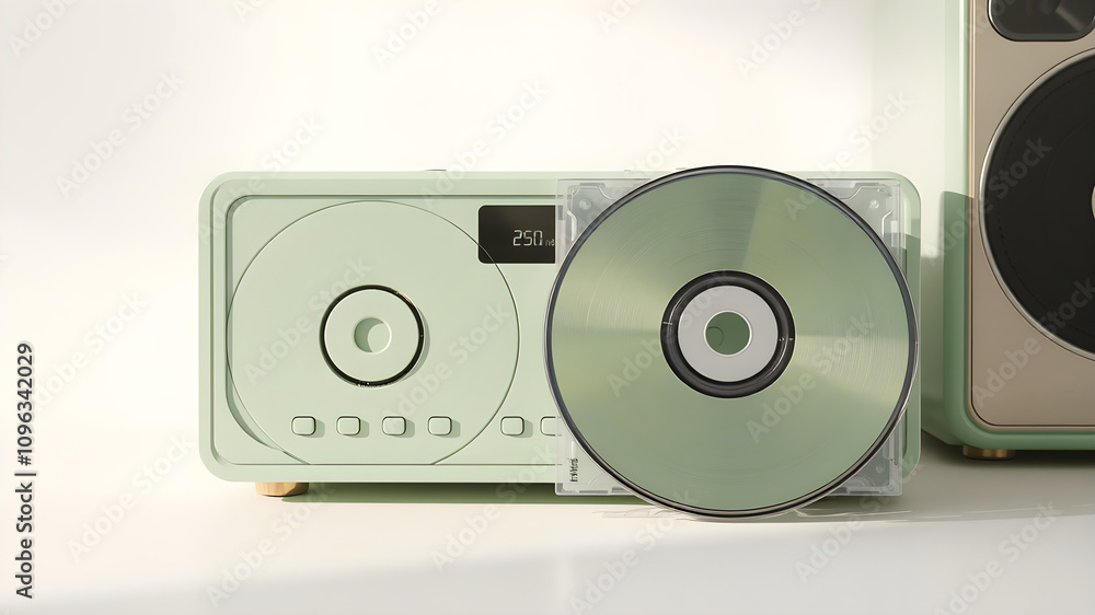 8K Pastel 90s Home Appliances Background with Pastel Green CD Player ...