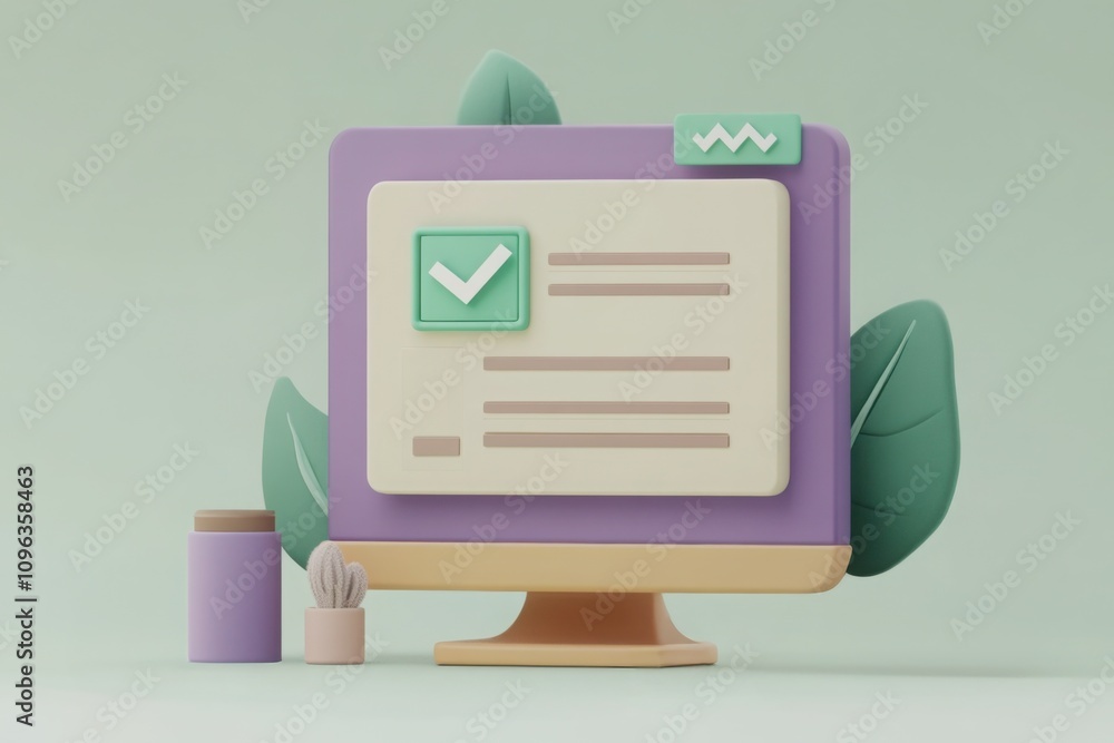 Register submission form. A stylized computer screen with a checklist ...