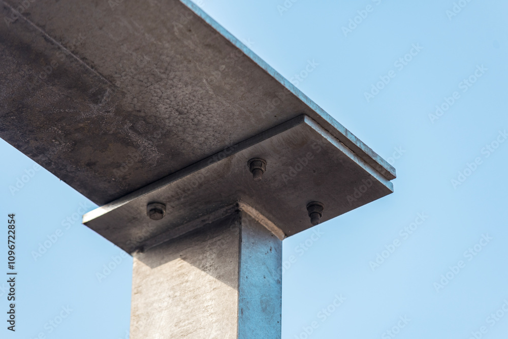 New steel beam installation at construction site showcasing structural ...