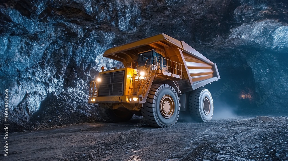 Heavy mining haul truck in underground operation, copper mining Stock ...