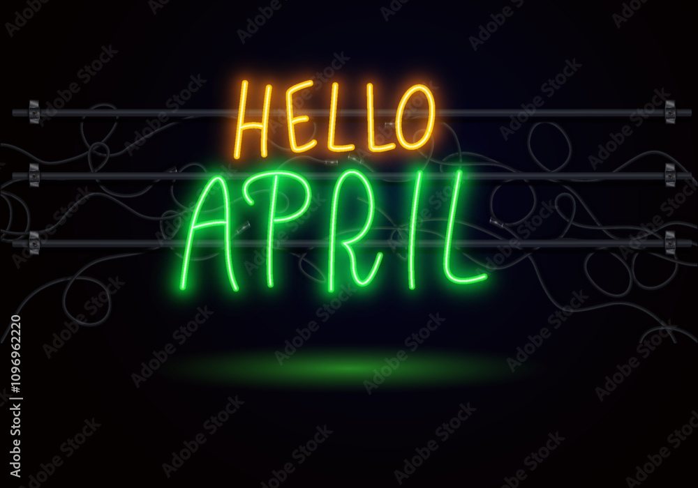 April lettering. Hand drawn. Vector illustration. Perfect for posters ...