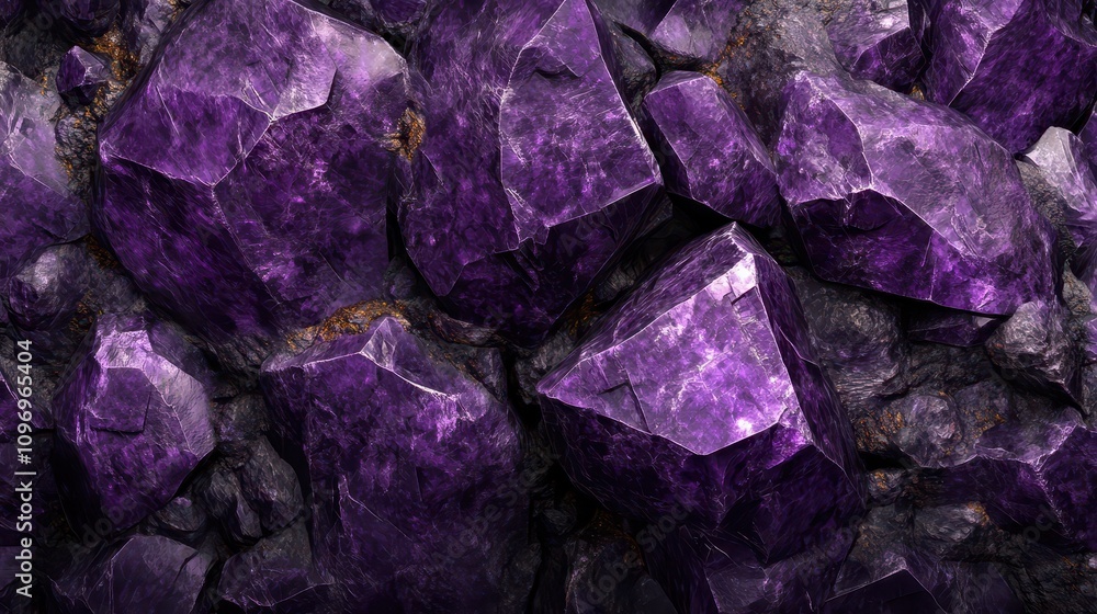 Sugilite Digital Background: Deep Purple Matrix with Black Manganese ...