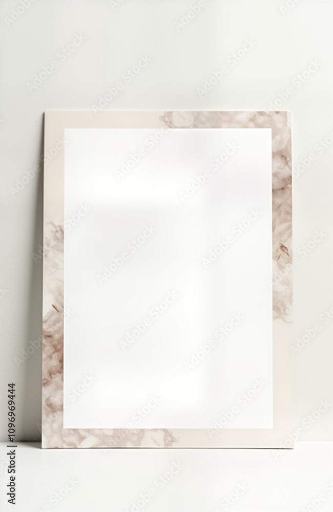 Foto Stock Blank minimalist funeral flyer mockup. Empty space. Light ...