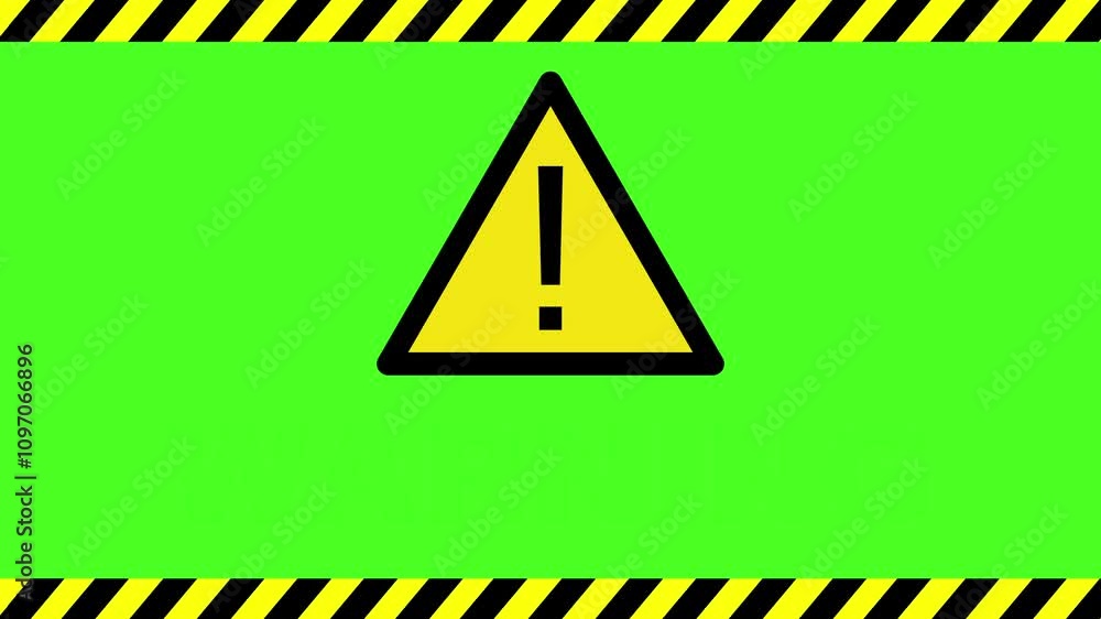 Chroma Key Warning Hazard Alert Signage [4K] Stock Video | Adobe Stock