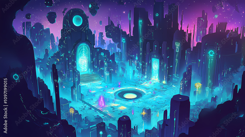 Arcane constructs of ancient magic and technology battling in a ...