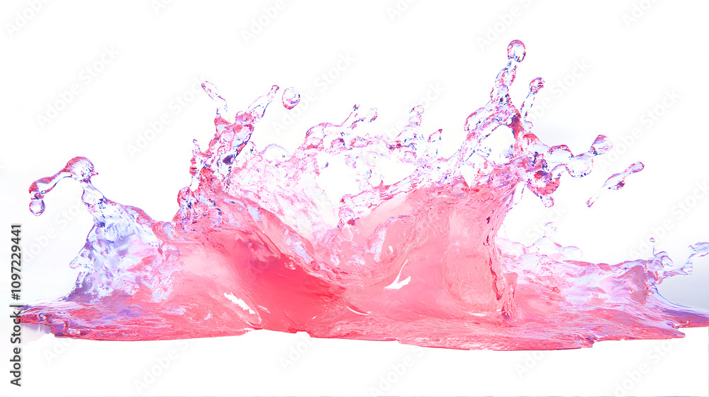 pink water splash isolated with Liquid splash with transparent ...