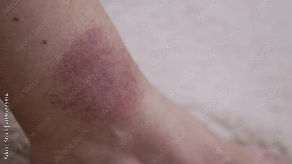 Close up, Formation of a Large Red Spot on the Skin from a Tick Bite ...