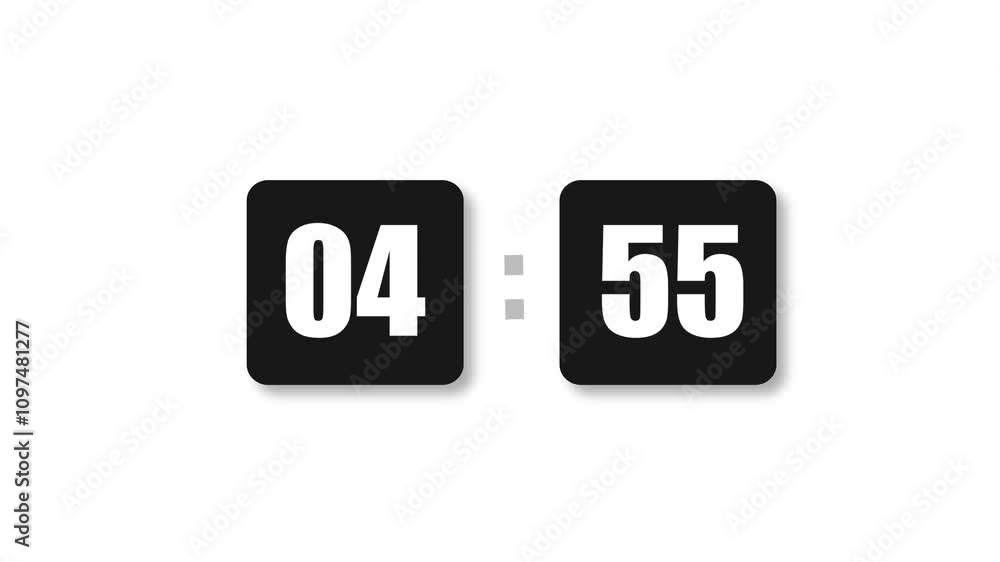 Five Minute Timer. 5 Minute Animation Countdown Timer. Countdown 5 ...