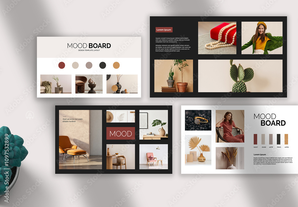 Mood Board Template Layout Stock Template | Adobe Stock