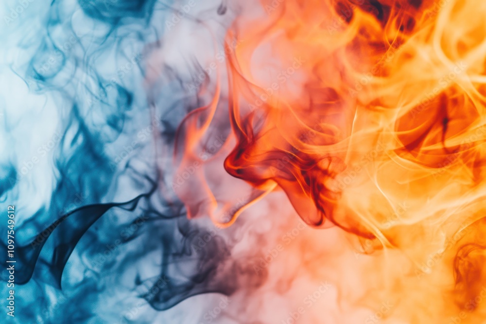 Bright fire flames dancing, close-up capturing intensity and warmth, on ...