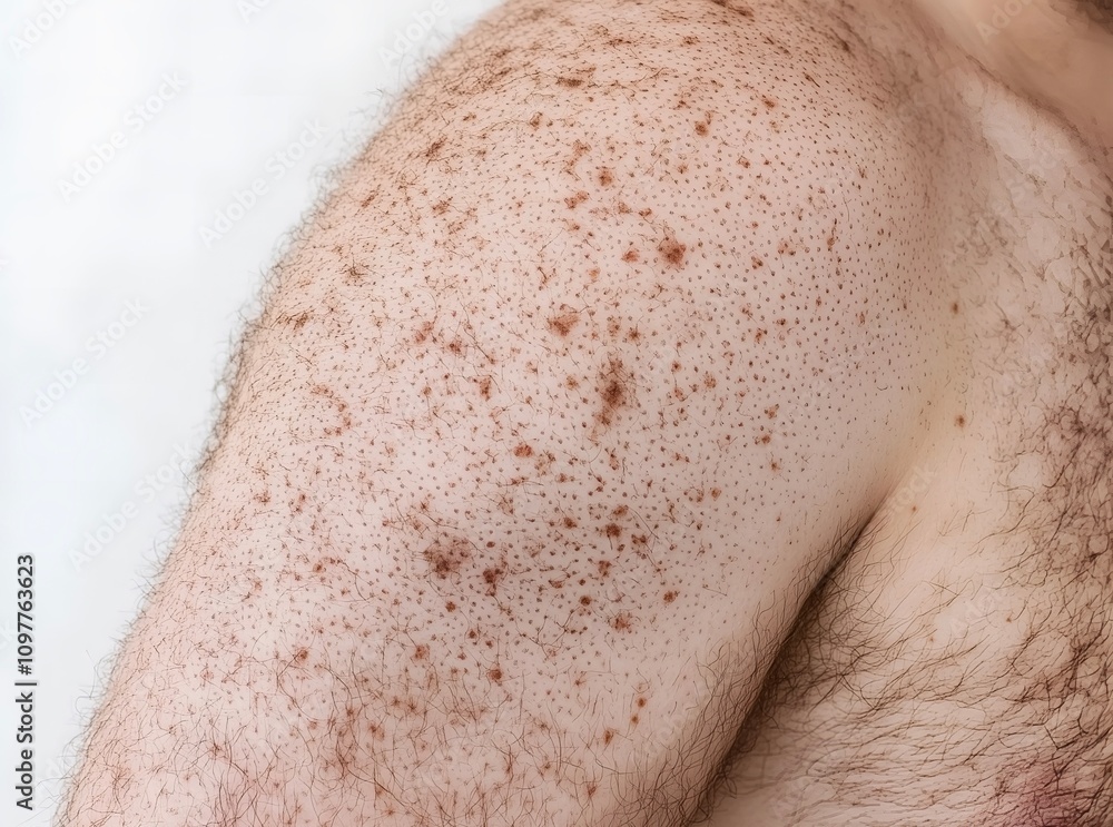 Age spots on the arm. They are brown, gray, or black spots and also ...