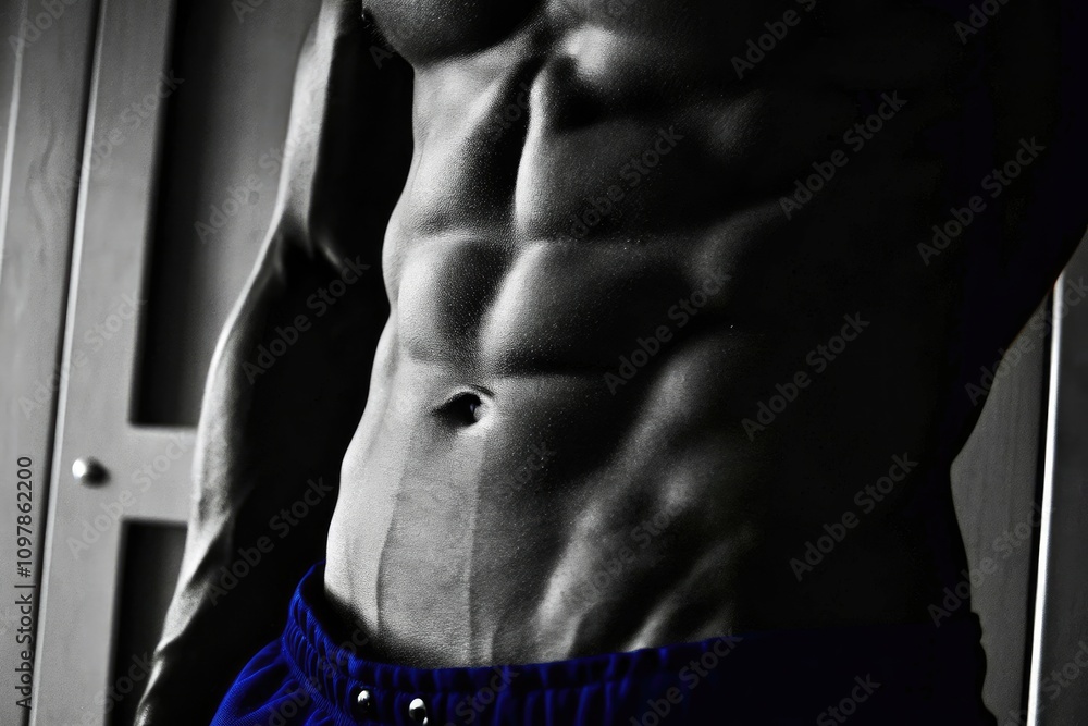 Abdominal Muscles Displayed Under Standard Scale in Workout Setting ...