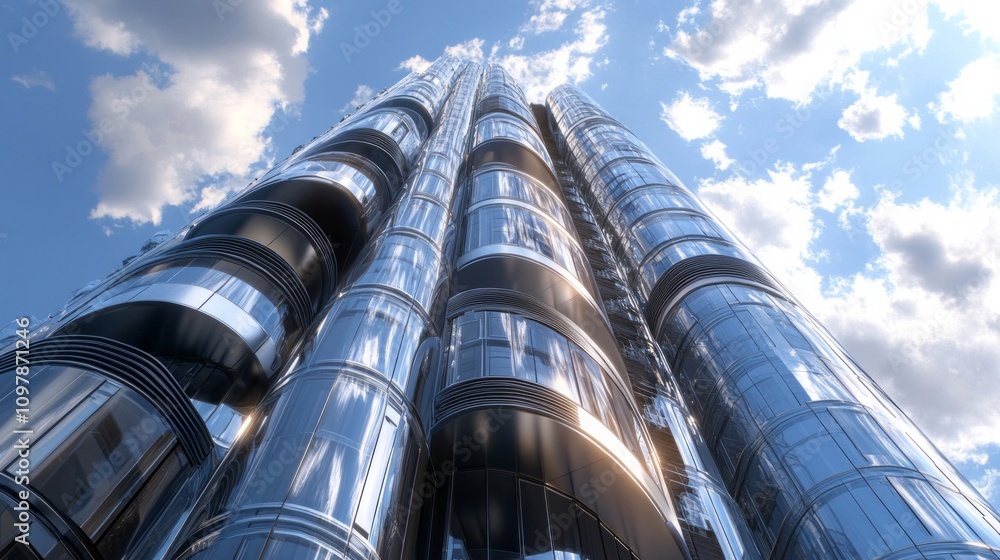 Poster modular system residential architecture, curved megastructure ...