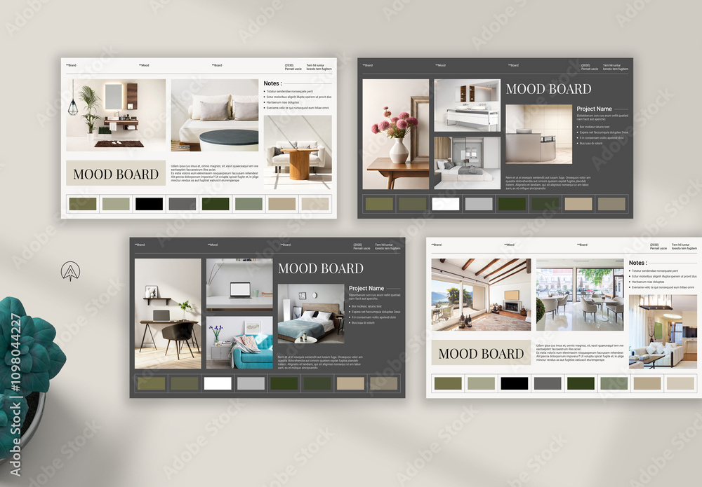 Brand Mood Board Layout Stock Template | Adobe Stock