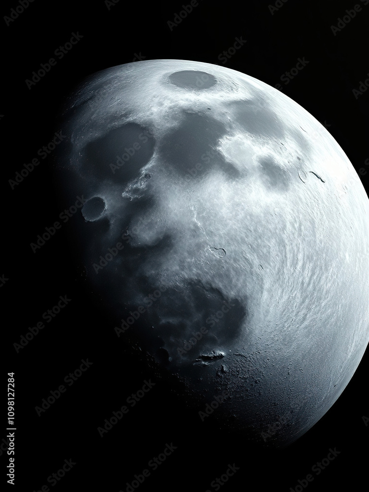 Poster High-resolution image of the moon's surface with unique ...