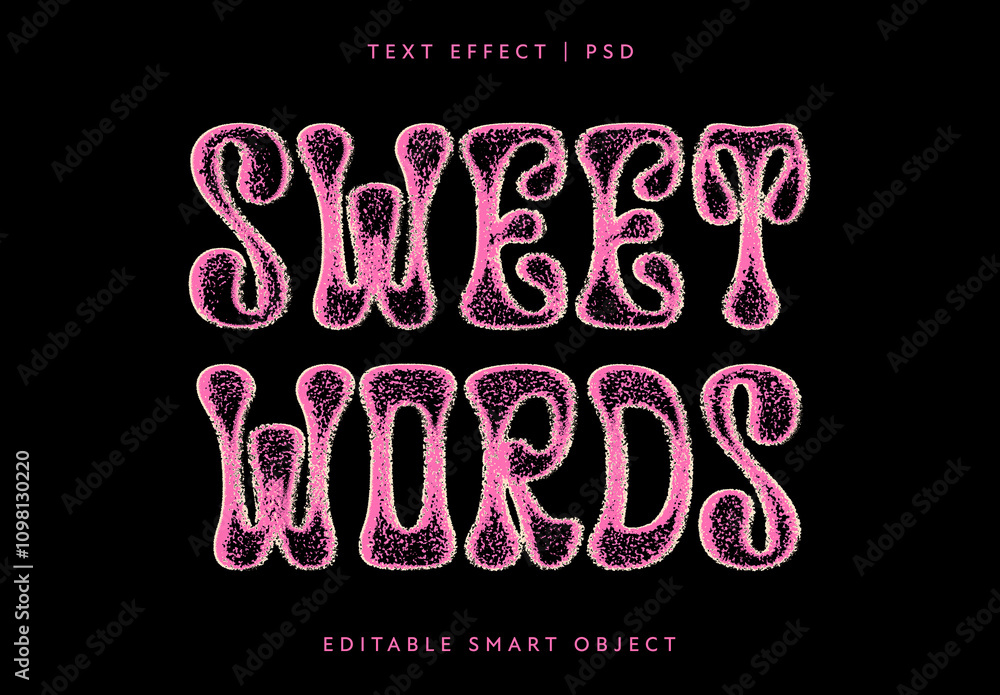 Rough Grainy Text Effect Stock Template | Adobe Stock