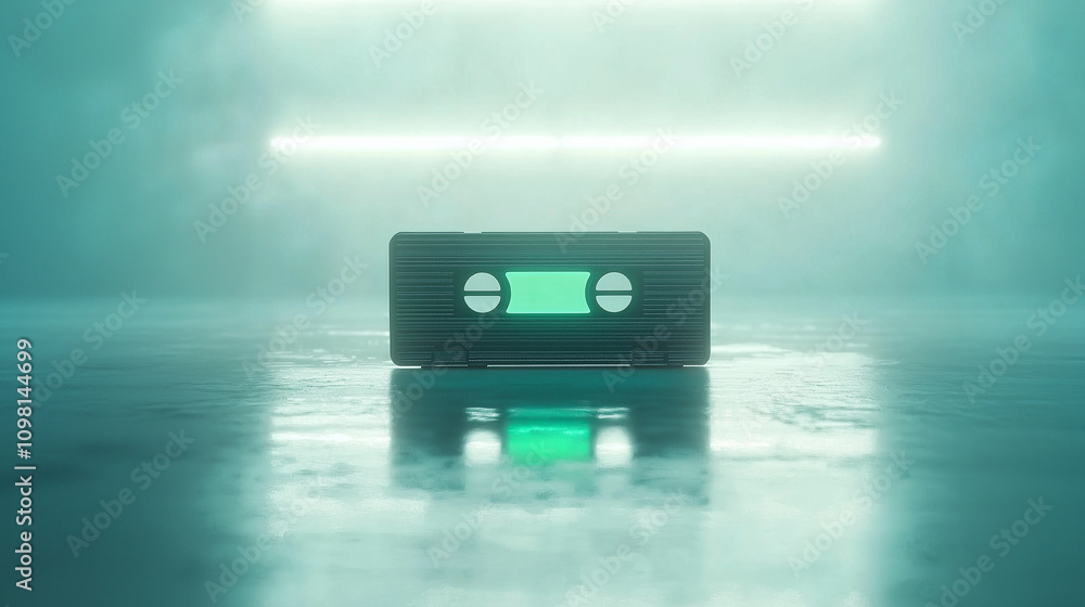 Retro Cassette Tape Animation with Green Playback Indicator Stock ...