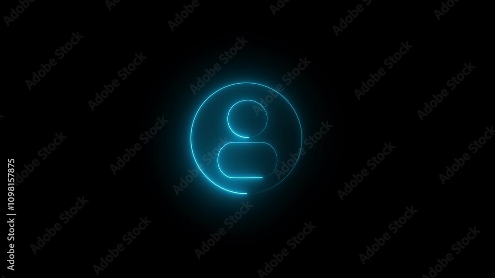 User profile Security shield neon icon with check-mark. neon profile ...