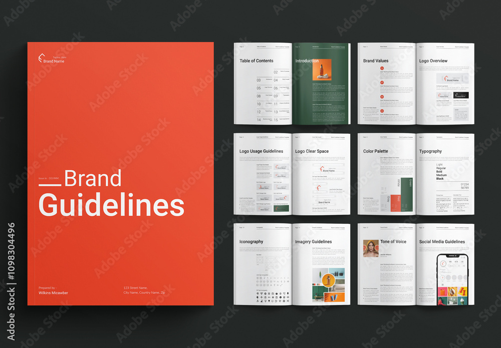 Brand Guidelines Template Design Brochure Layout Stock Template | Adobe ...