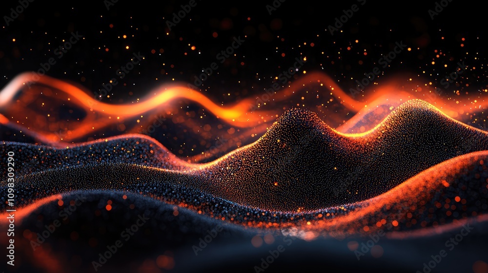 Electric data pulse wave with sharp peaks, illustrating energy and ...