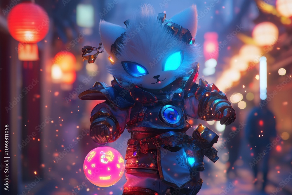 Character leveling up with celebratory effects with detailed stat ...