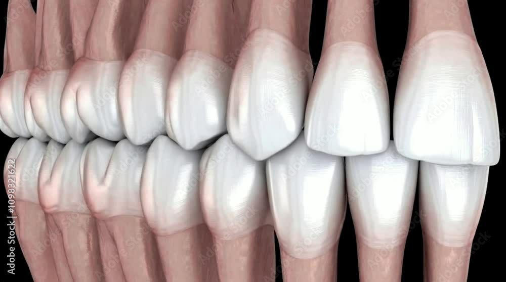 3D perspex zoom upper gums and teeth showing growth of wisdom tooth ...
