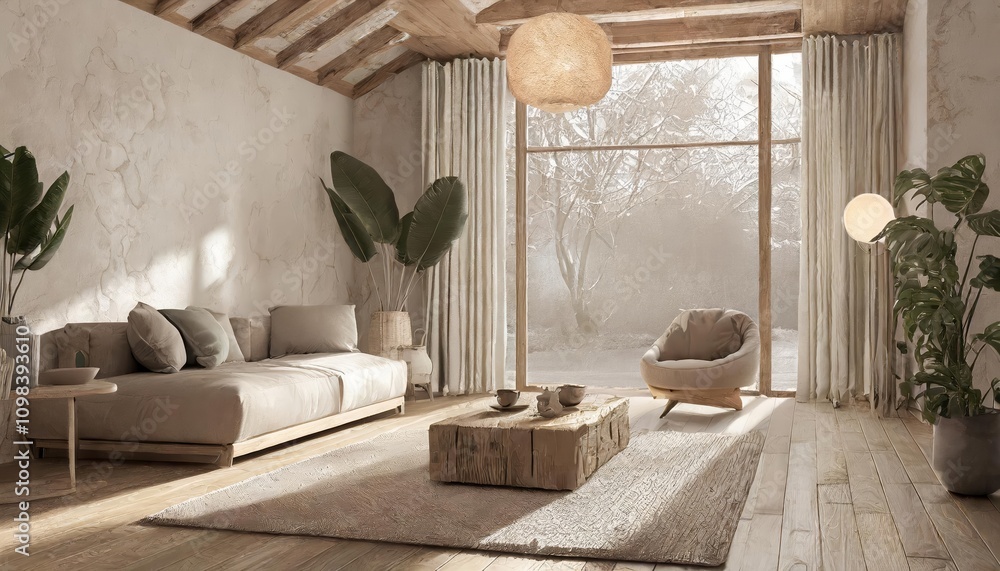 Modern Japandi-style interior design for a sunlit Scandinavian ...