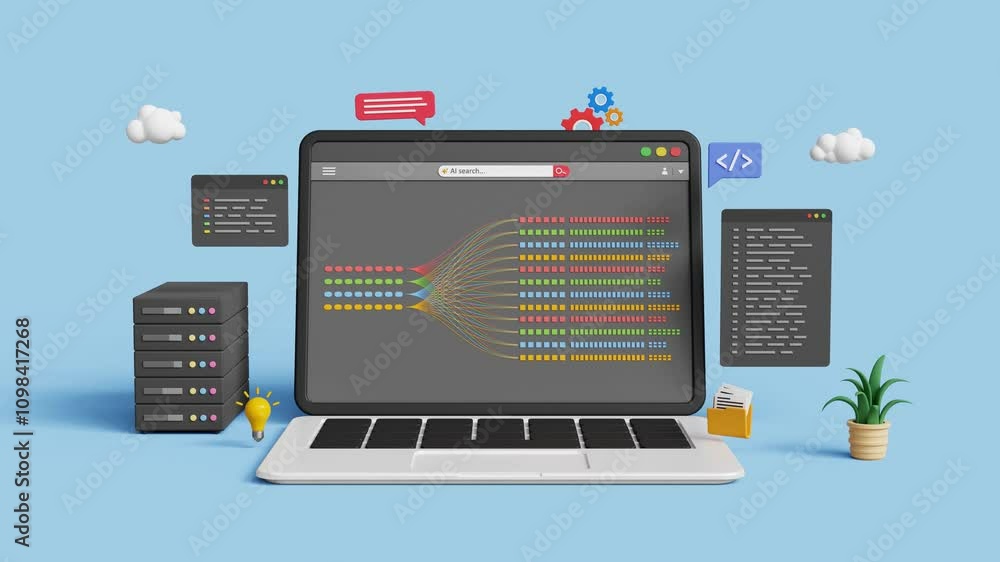 Big data technology, data science concept. AI, artificial intelligence ...