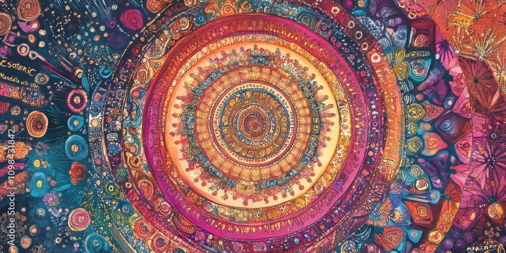 "Esoteric Mandala with Vibrant Colors": A beautifully detailed mandala ...