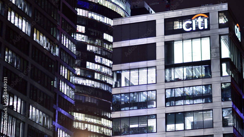 Warsaw, Poland. 21 November 2024. Citi logo sign on the office building ...