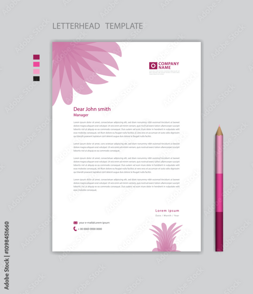 Creative Letterhead template vector, minimalist style, printing design ...