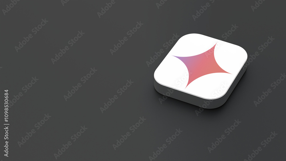 3D-rendered icon of the Gemini Advanced app logo, featuring a sleek ...