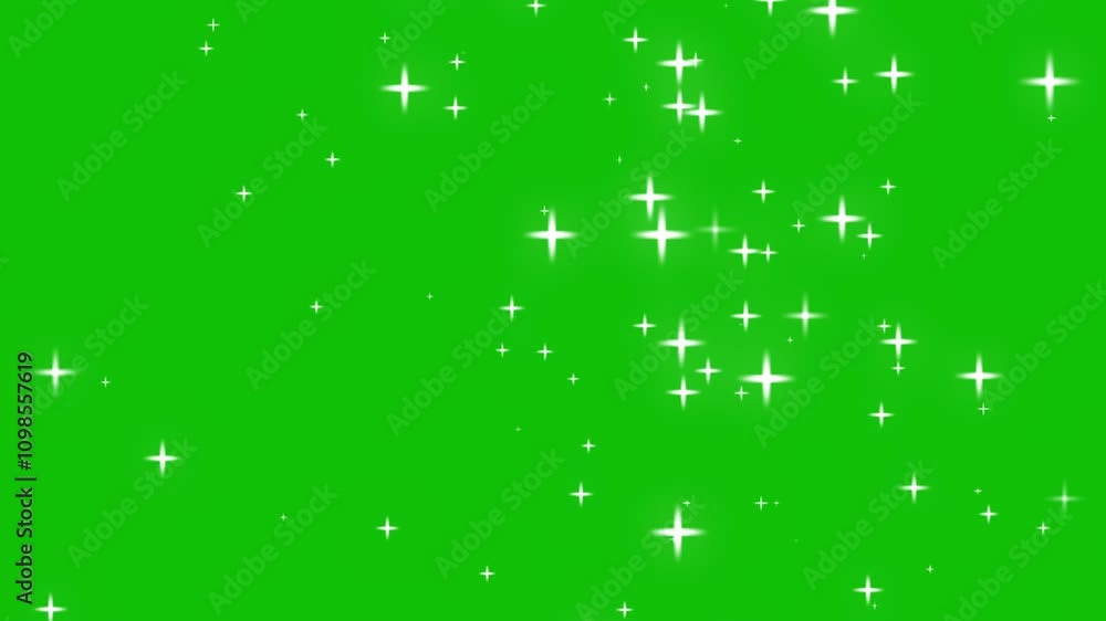 Star twinkling, white star, blinking light effect on transparent green background. Blinking ...