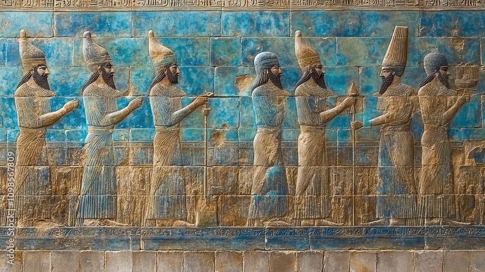 Detailed Depiction of the Coronation Ceremony of Nebuchadnezzar II with ...