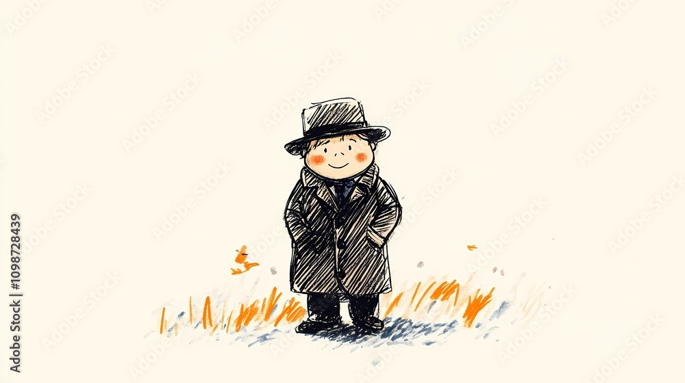 Detective in a sharp hat and coat, symbolizing suspense and ...