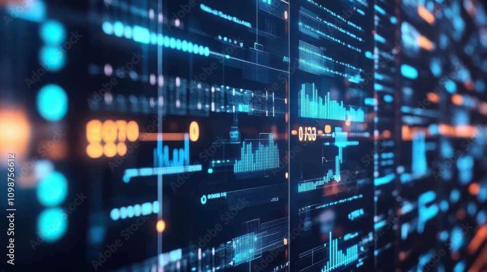 Data analytics technology. Big data dashboard, business analytics and ...