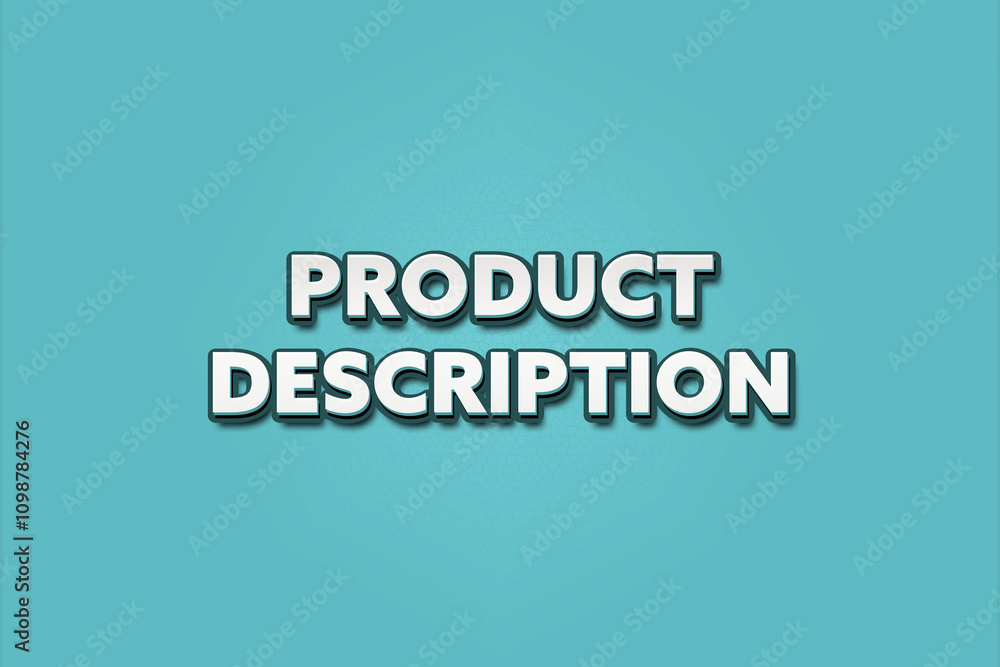 Product Description. A Illustration with white text isolated on light ...