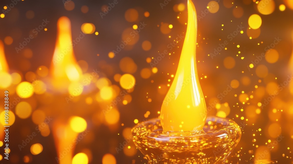 Floating oil drops and flames in a contemporary Hanukkah scene: Premium ...