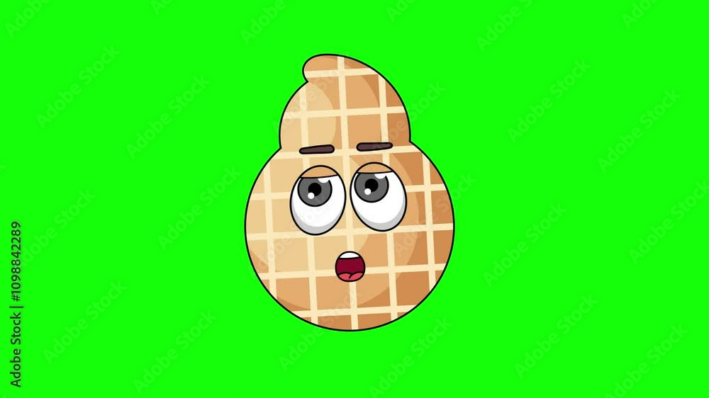 peanut cartoon facing with rolling eye, emoji emoticon animation Stock ...