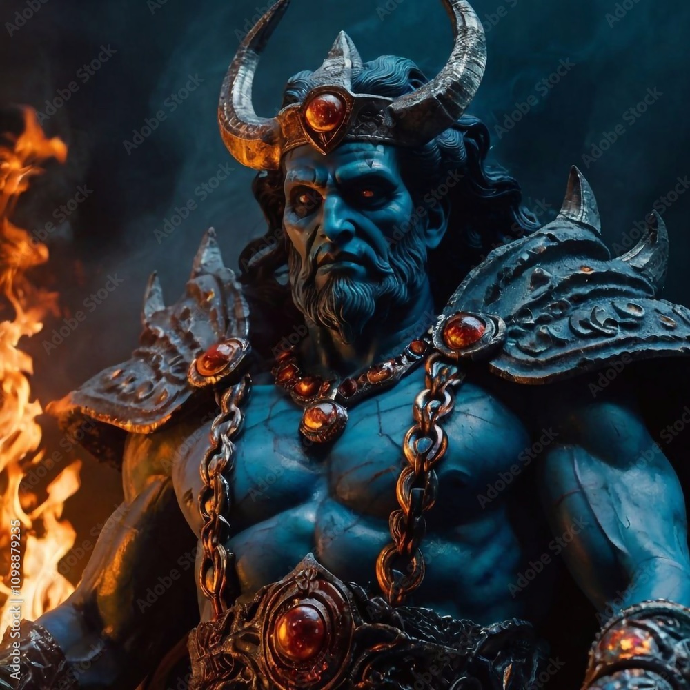 The image of the god of the underworld and the dead Hades. A character ...