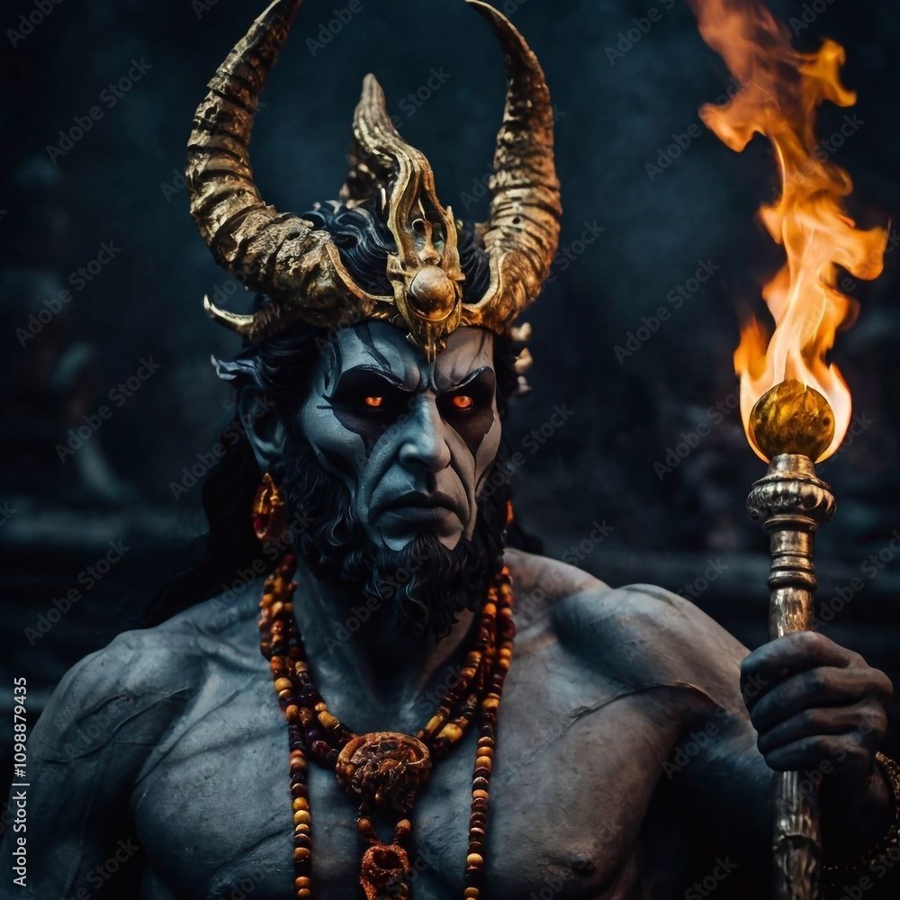 The image of the god of the underworld and the dead Hades. A character ...