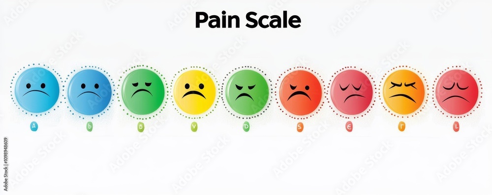 Pain Measurement Scale with Emotion Icons from Happy to Crying for Pain ...