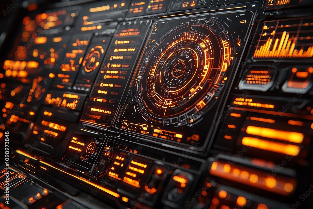 Futuristic yanwit software dashboard interface tech environment ...