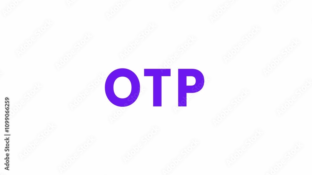 OTP Text Animation. Alpha matte with transparent background 4K ...